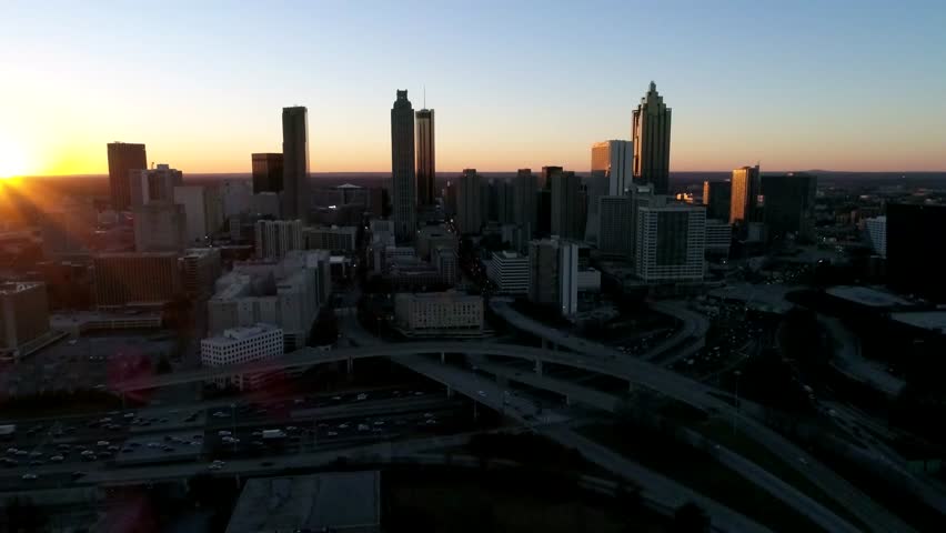 Skyline and sky towers with highways in Atlanta, Georgia image - Free ...