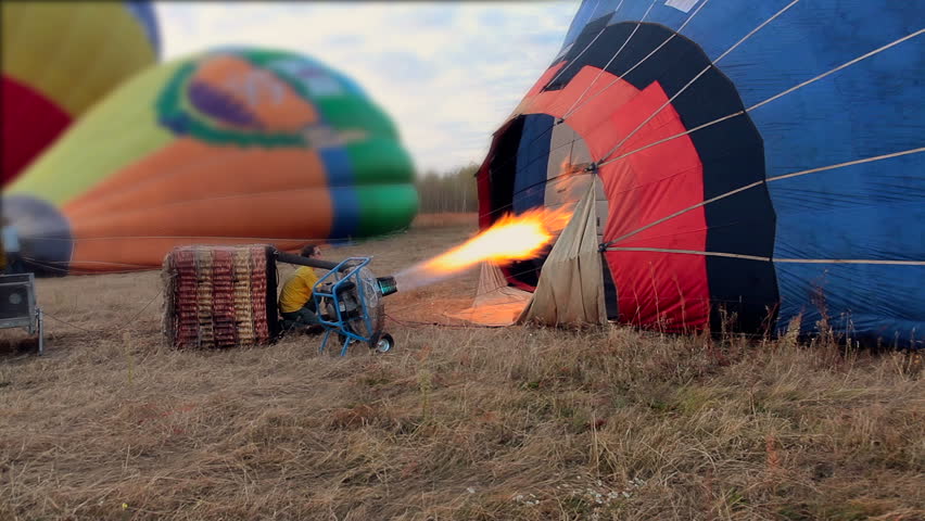 Propane Gas Burner Filling Balloon Stock Footage Video (100% Royalty ...