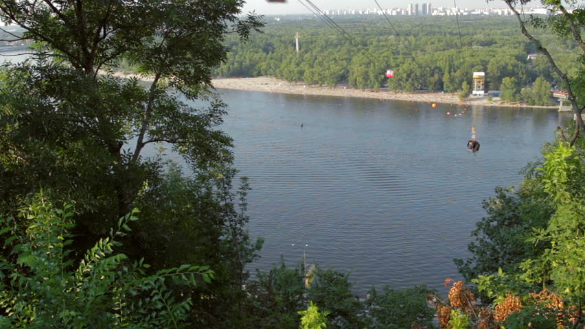 Trolley (zip-line) Over the River Stock Footage Video (100% Royalty ...