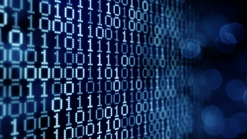 Computer Data On Screen. Computer Generated Seamless Loop Abstract ...