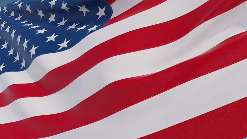 Computer-generated Animated Loop Depicting A Waving American Flag ...