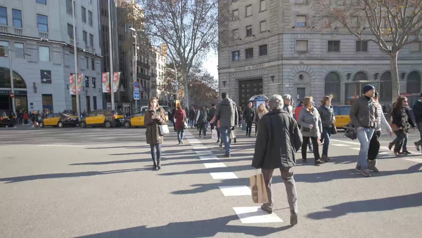Crowd Of People / Commuters Walking / Busy Street. Crowd On A Busy ...