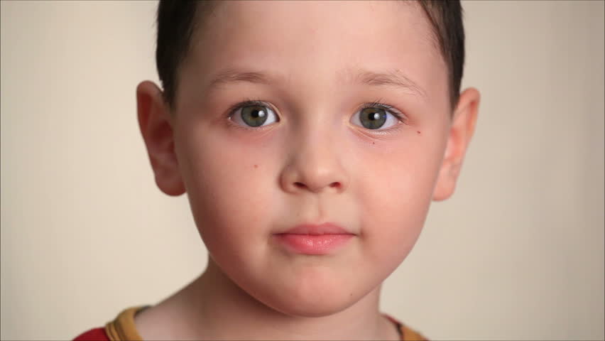 Boy Watching Something And Being Surprised, Full-face Stock Footage ...
