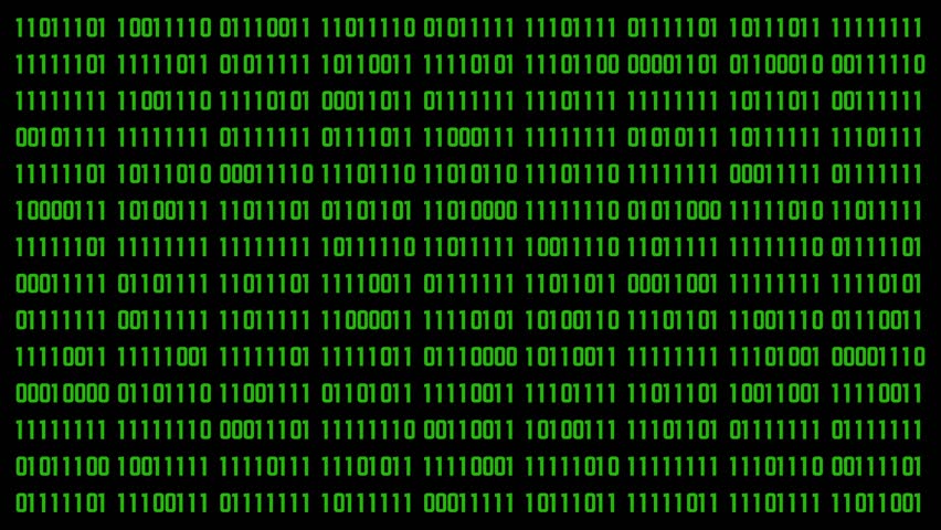 Green 8-Bit Binaries Screensaver (25fps). Full Screen Saver Graphic ...
