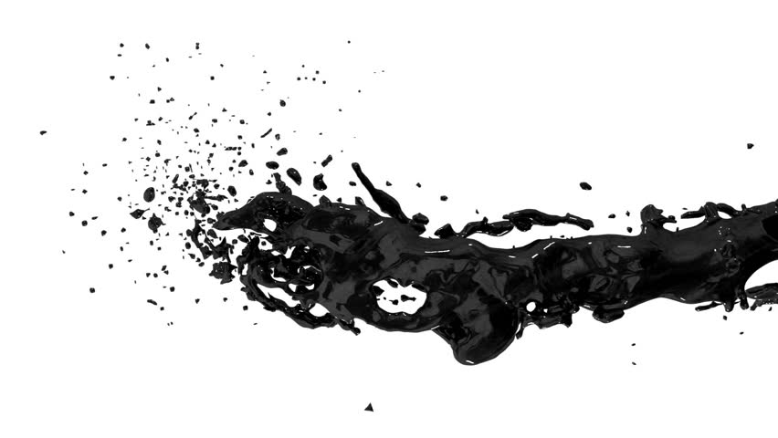 Black Paint Splash In Slow Motion, Isolated On White (FULL HD) Stock ...