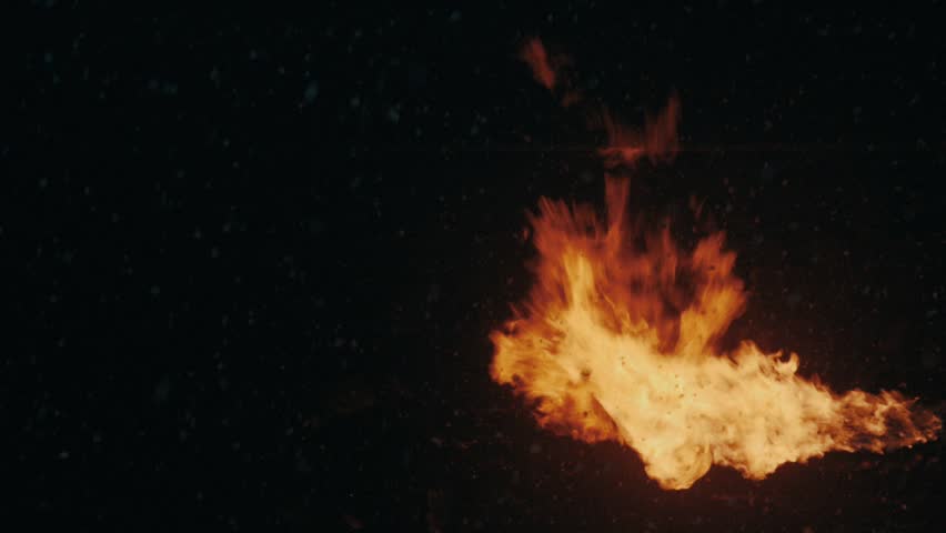 Flame Fire Blow On Dark Stock Footage Video (100% Royalty-free ...