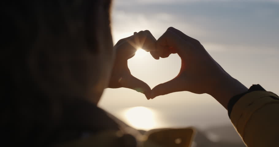 Hand Heart Symbol Sun Light Stock Footage Video 15330349 | Shutterstock