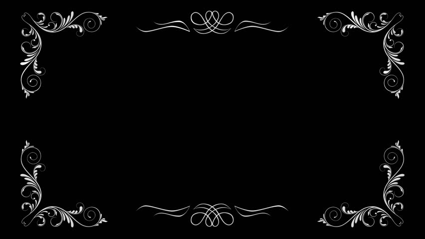 Vintage Decorative Floral Frame. Alpha Stock Footage Video (100% ...