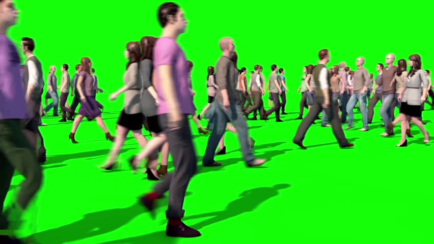 People running green screen - Royalty Free Video