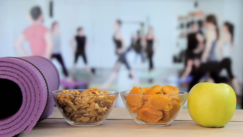 Healthy Food with Yoga, Pilates,yoga Stock Footage Video (100% Royalty ...