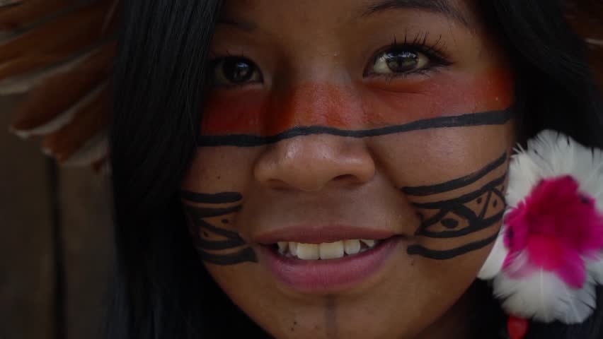 Closeup Face of Native Brazilian Stock Footage Video (100% Royalty-free ...