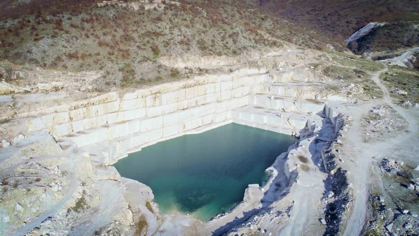 Marble Excavation Open Mining Quarry Stock Footage Video (100% Royalty ...