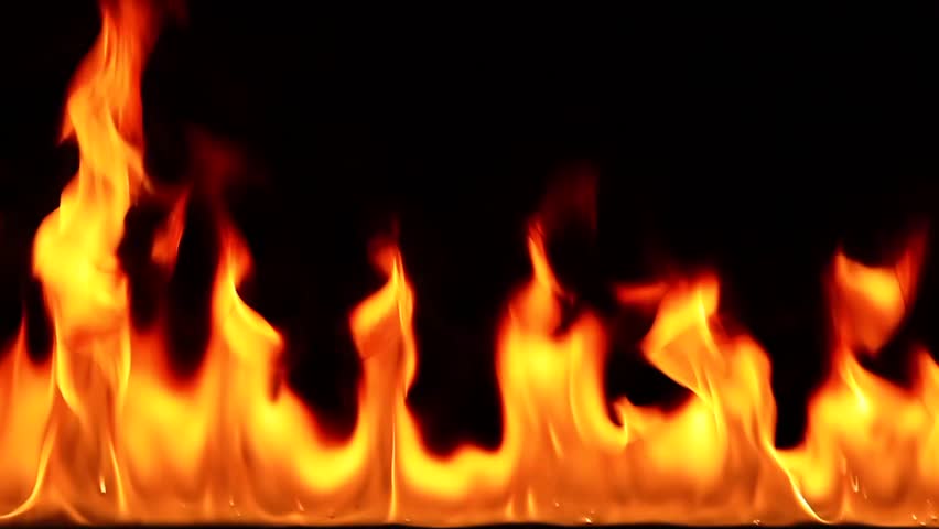 Super Slow Motion Of Clean Flames Igniting And Burning. A Line Of Real ...