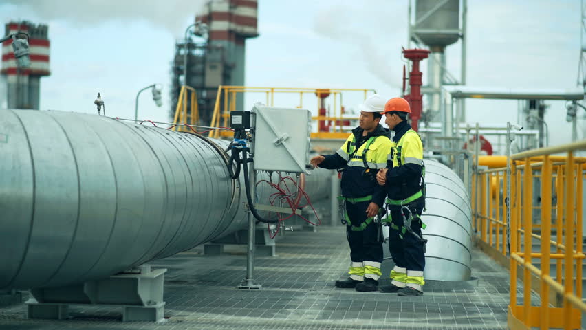 Working On A Drilling Rig. Petroleum Industry. Oil And Gas Industry ...
