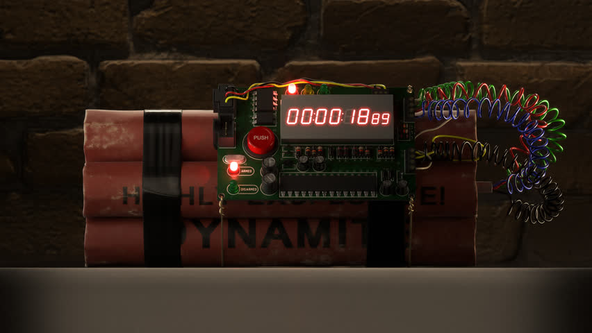 02461 Countdown Explosive Tnt Bomb With Digital Timer Stock Footage ...