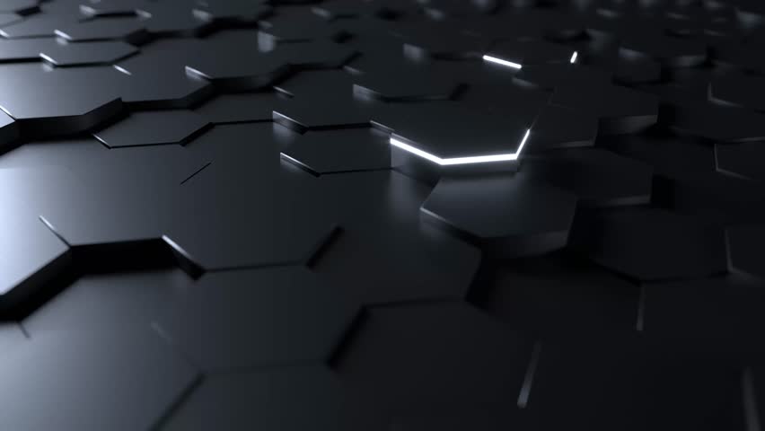 Technology Blocks Abstract Black Background 3D Animated Computer Design ...