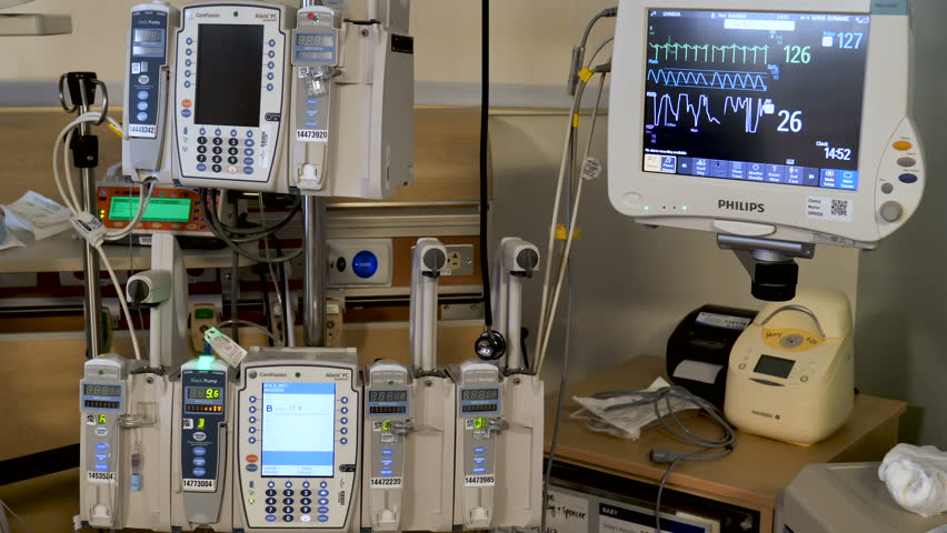 PROVO, UTAH - CIRCA APRIL 2016: Neonatal Intensive Care Unit Monitoring ...