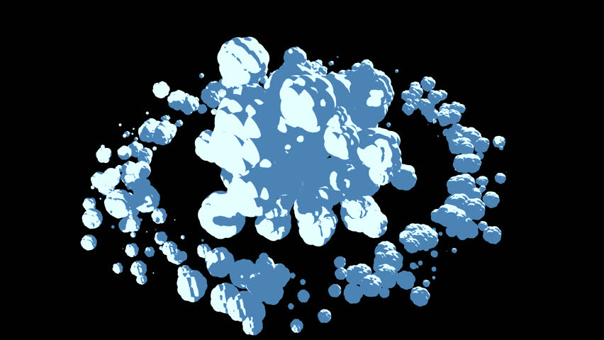 Blue Cartoon Explosion (smoke or Stock Footage Video (100% Royalty-free ...