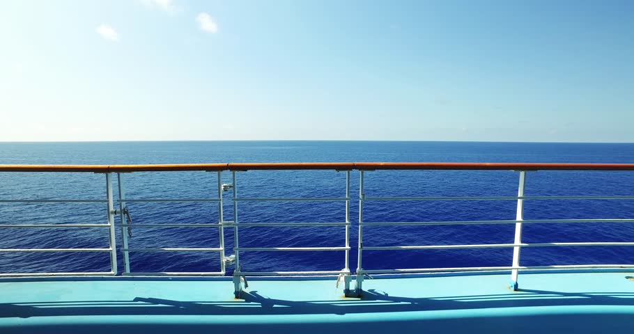 Deck Ship Railing And Cruise Navigation View At North Sea Stock Footage ...