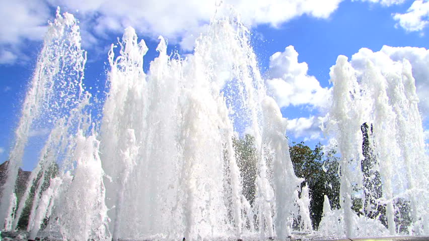 Fountains of Water Shooting Upwards Stock Footage Video (100% Royalty ...