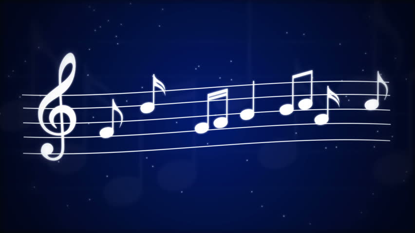 Music Notes Animated Over Music Notation Design - 2D Version Stock ...
