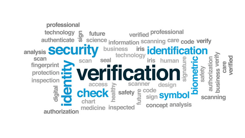 Verification Animated Word Cloud, Text Stock Footage Video (100% ...
