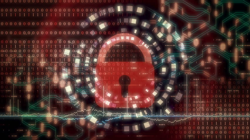 Animation Depicting The Concept Of Cyber Security. 4K UHD Seamless ...