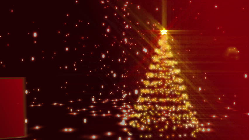 Christmas Tree Animation With Shooting Star And Merry Christmas Title ...