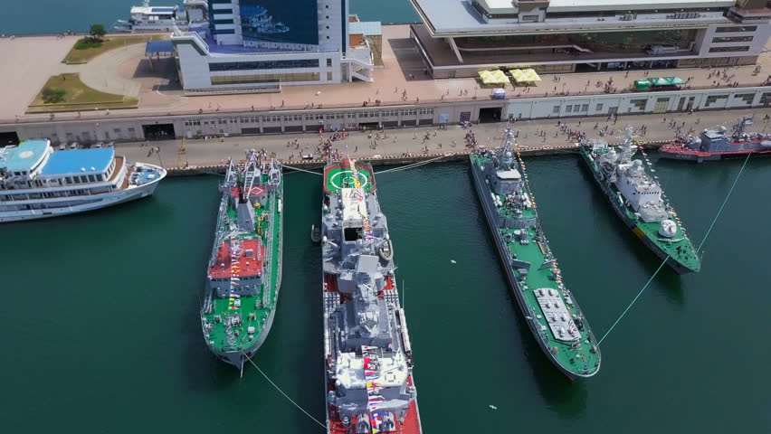 Video stock a tema Cargo Ships and Warships Pier (100% royalty free ...