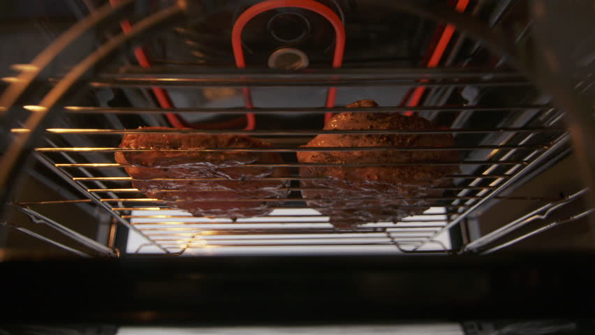 Broiling Beef Marbled Steaks In The Oven With Broiler. Grill Element ...