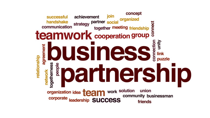 Business Partnership Animated Word Cloud, Text Design Animation. Stock ...