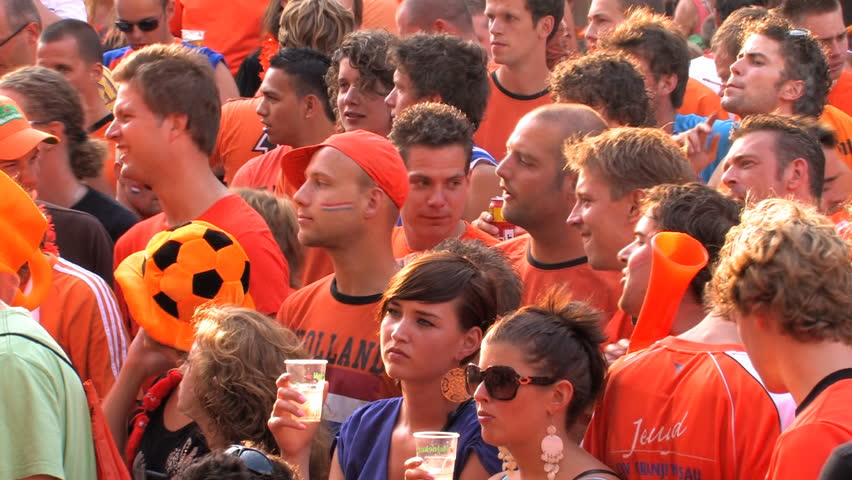GRONINGEN, HOLLAND - JULY 11: Dutch Soccer Fans Supporting Their Team ...