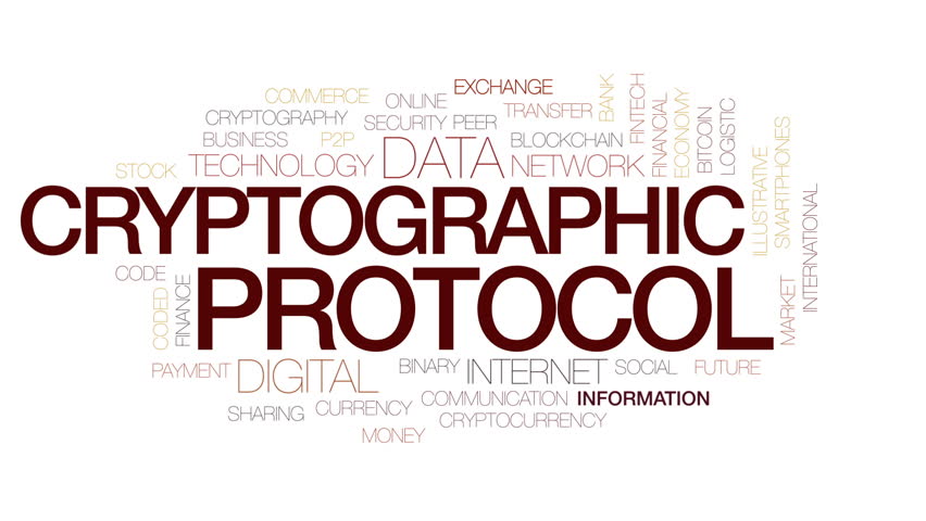 Cryptographic Protocol Animated Word Cloud, Stock Footage Video (100% ...