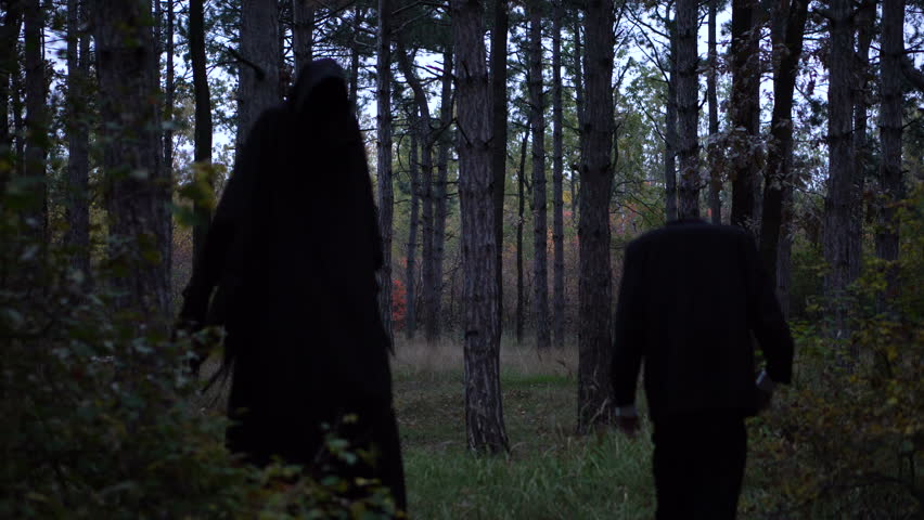 Stock Video Clip of Dark entities walking in the dark forest | Shutterstock