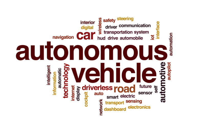 Autonomous Vehicle Animated Word Cloud, Text Design Animation. Stock ...
