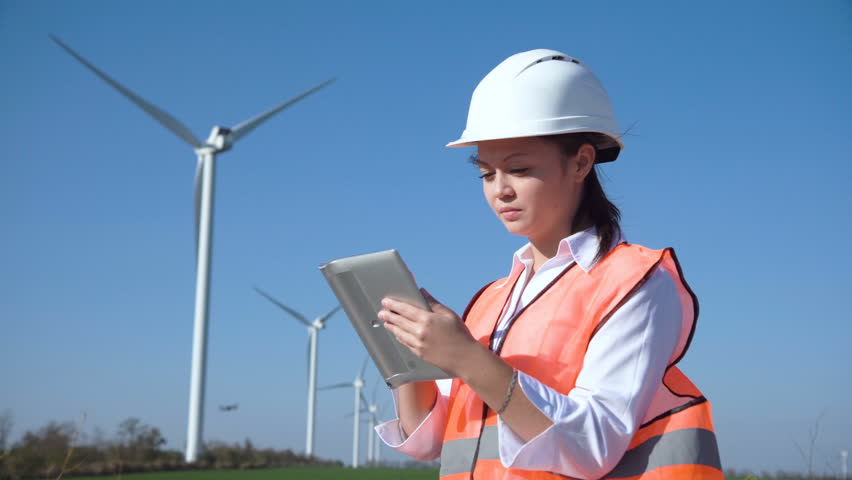 Stock video of caucasian female engineer wearing hard hat | 32396362 ...