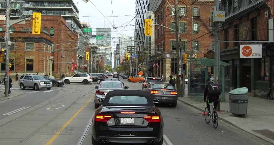 Toronto, Ontario, Canada November 2017 POV Driving King Street In ...