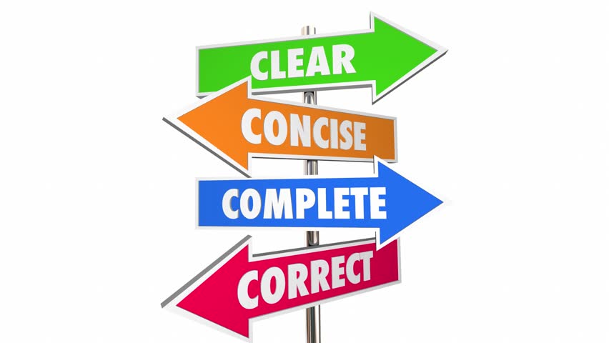 Clear Concise Complete Correct Communication Stock Footage Video (100% ...