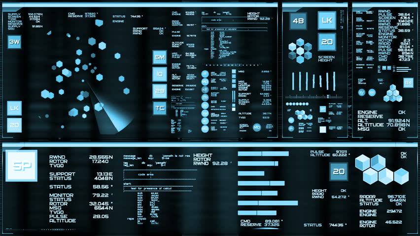 Futuristic Digital Interface Screen / Streaming And Flashing Computer ...