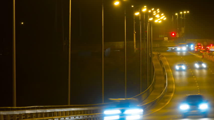 Highway Traffic Cars at Night Stock Footage Video (100% Royalty-free ...