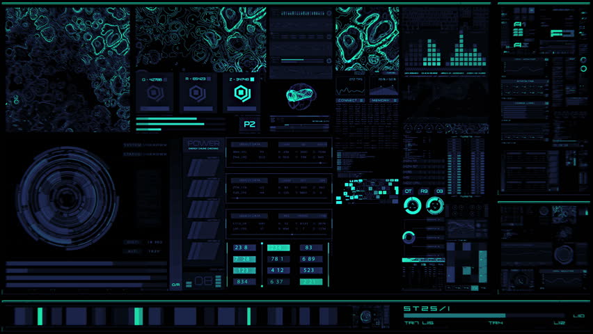 Light Blue Futuristic Interface/Digital Screen/Detailed Abstract ...