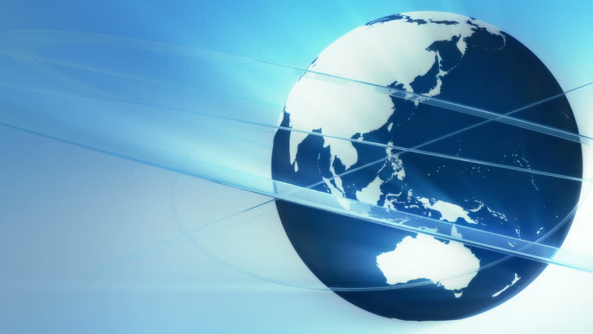 Rotating Earth Globe With Transparent Oceans And Detailed Texture Map ...