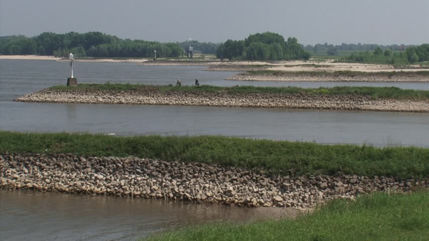 Groynes Waal River + Pan Stock Footage Video (100% Royalty-free ...