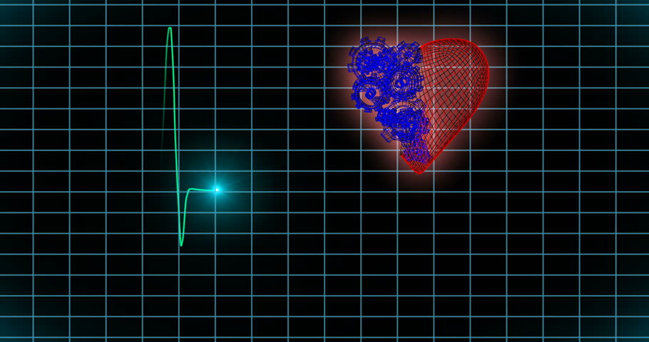 Loopable: Heart Health. Red ECG Monitor Shows Healthy Heart Beat ...