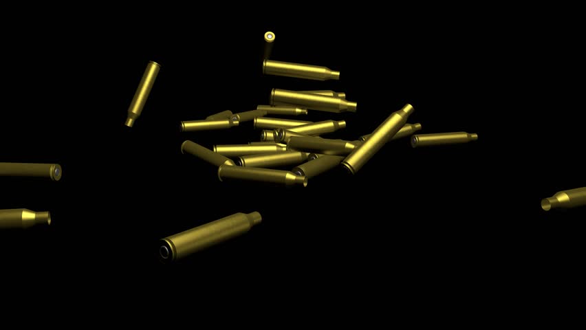 Impressive Animation Of Falling Golden Bullets After Shooting Stock ...