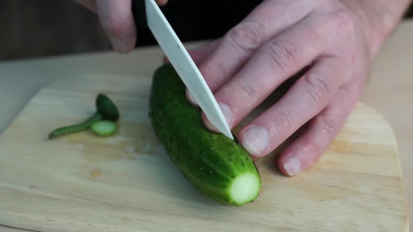 Stock video of cutting cucumber | 3427472 | Shutterstock