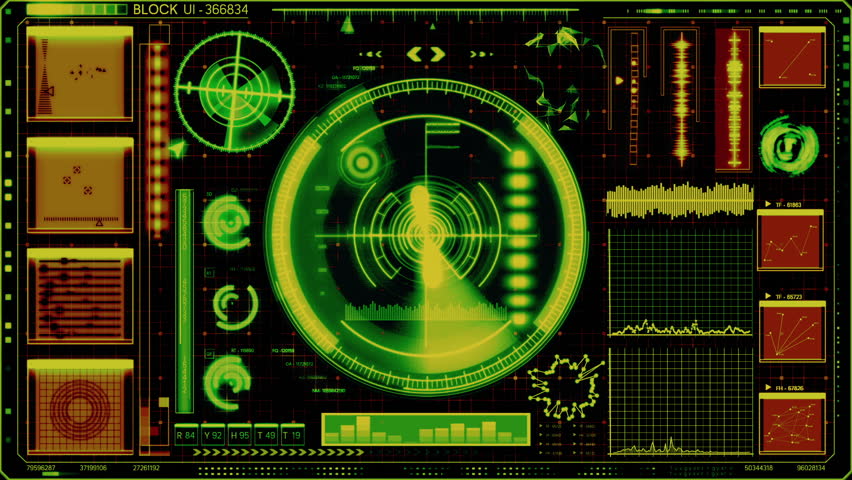 Warm Futuristic HUD User Interface. Technology Background. Computer ...