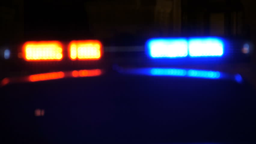 Police Lights Flashing at Night Stock Footage Video (100% Royalty-free ...