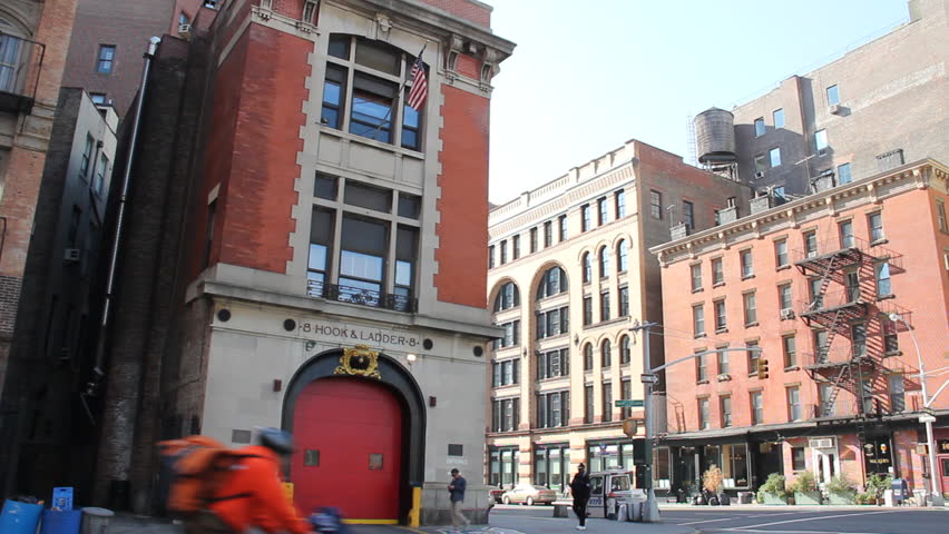 Red Brick Manhattan Downtown Firehouse Stock Footage Video (100% ...