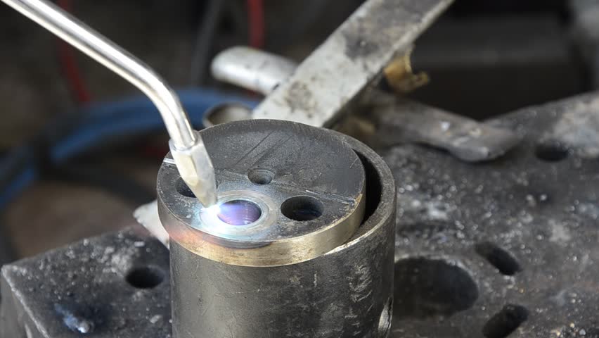 Close-up Of Quartz And Glass Welding Made With Gas High Temperature ...